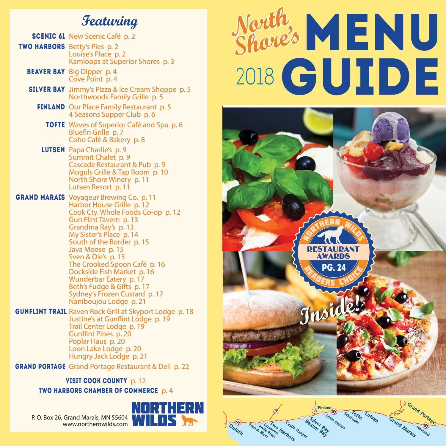 North Shore Menu Guide 2018 by Northern Wilds Magazine - Issuu