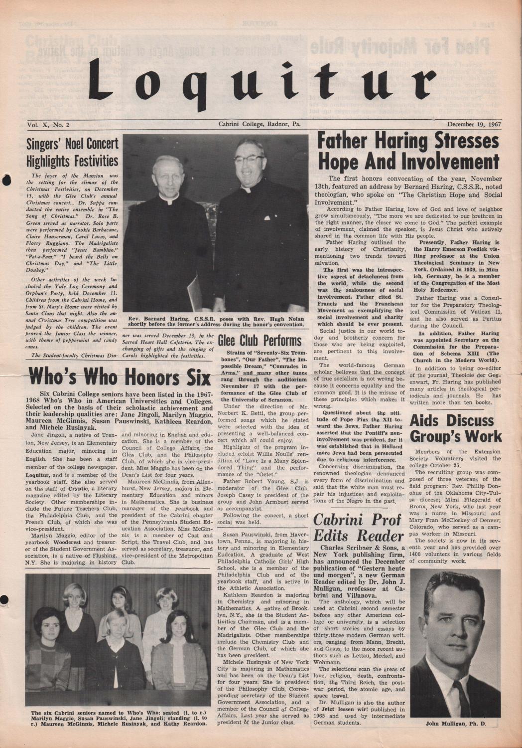 Dec. 19, 1967 issue 02 Loquitur by Loquitur - Issuu