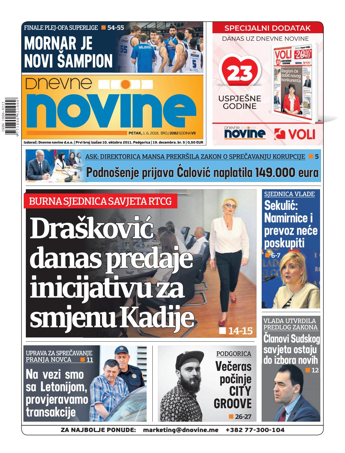 Dnevne novine 1. jun 2018. by Dnevne Novine - Issuu