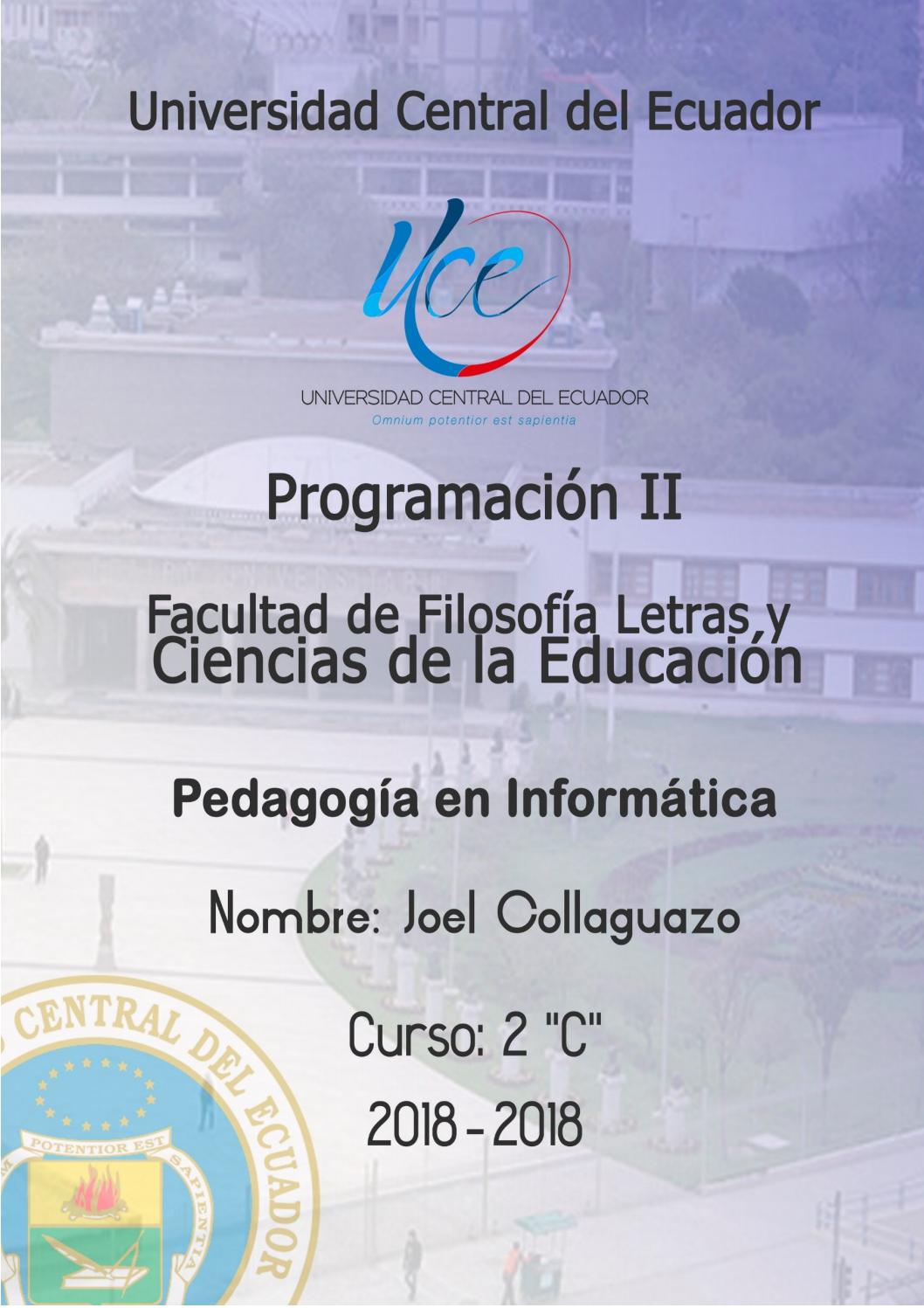 PORTAFOLIO-PROGRAMACION-JOEL 2 UCE 2018 by Joel Collaguazo - Issuu