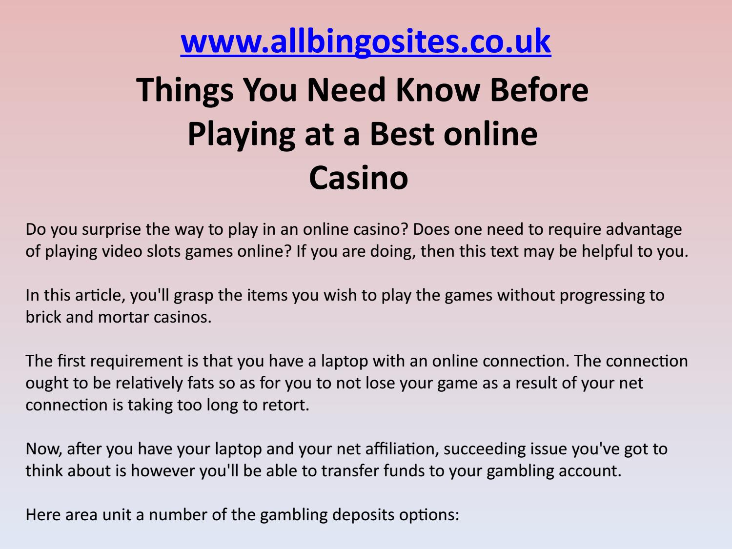 Things you need know before playing at a best online casino by Global ...