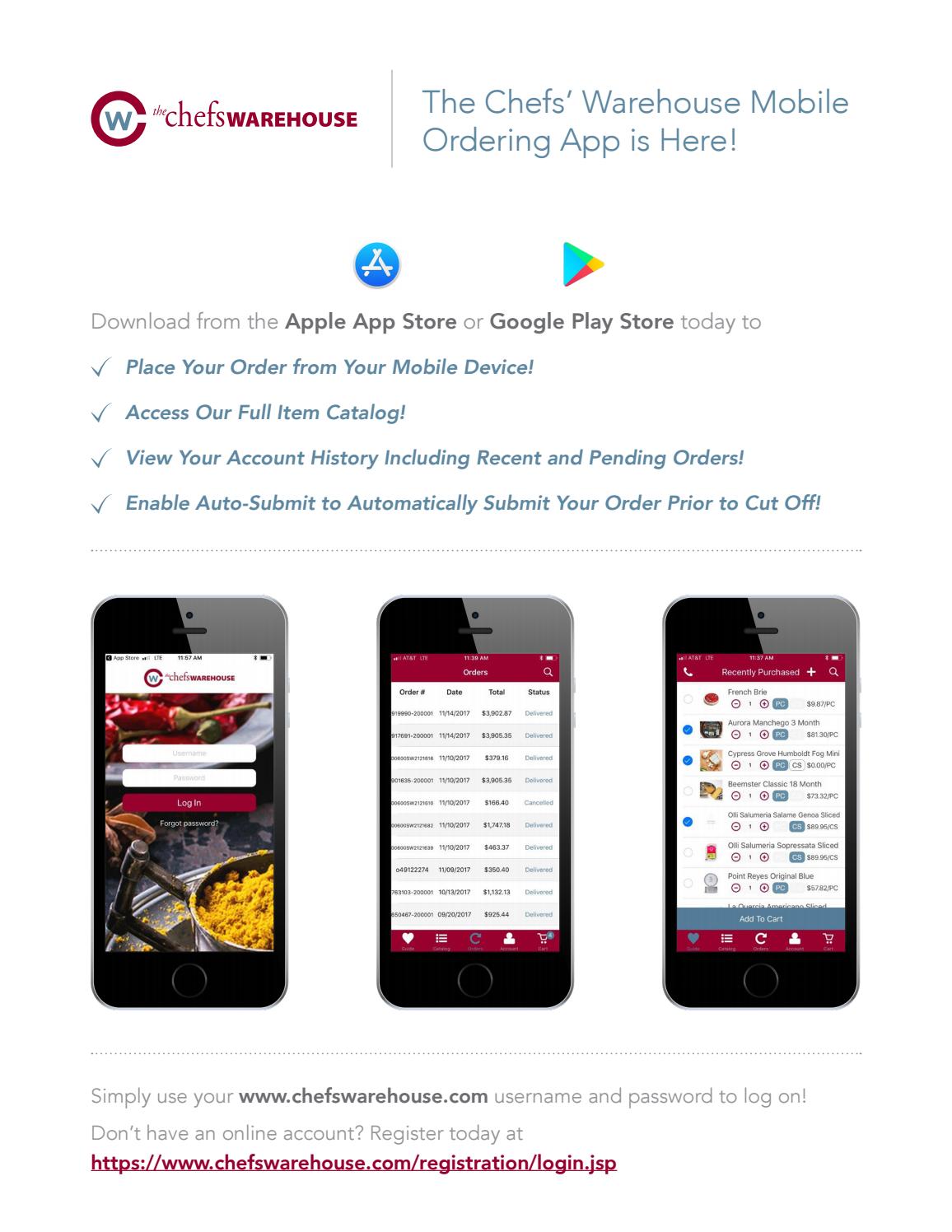 The Chefs' Warehouse Mobile App by The Chefs' Warehouse - Issuu