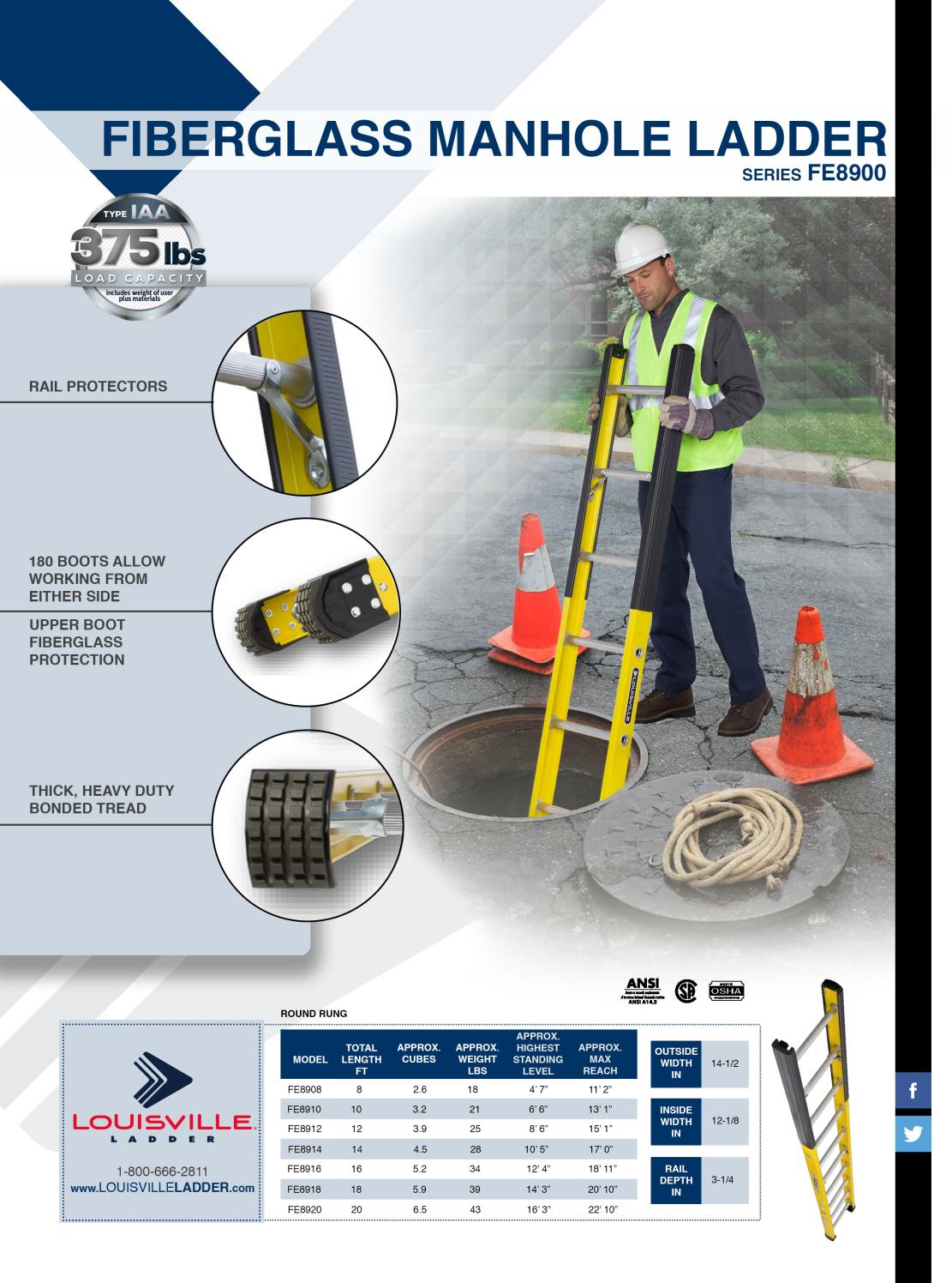 Louisville Ladder FE8900 Manhole Ladder by Ram Tool Construction Supply ...