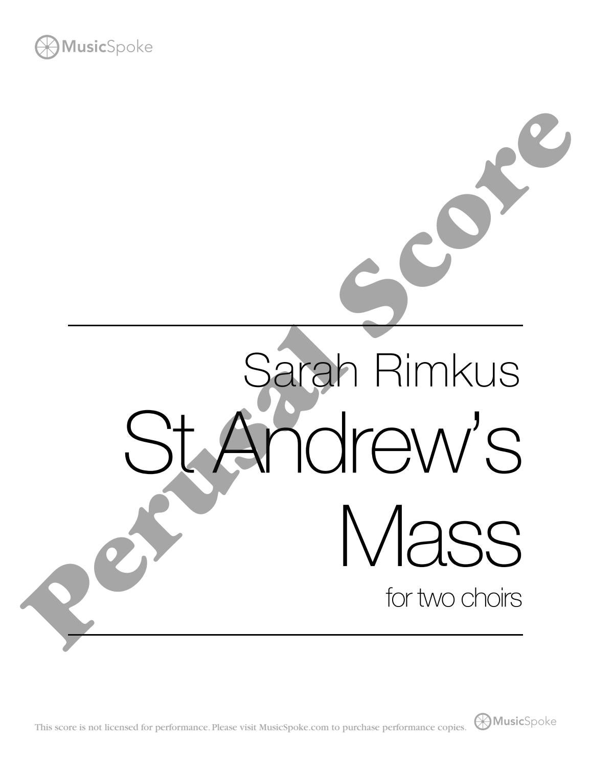 St Andrews Mass | Sarah Rimkus | MusicSpoke by MusicSpoke - Issuu
