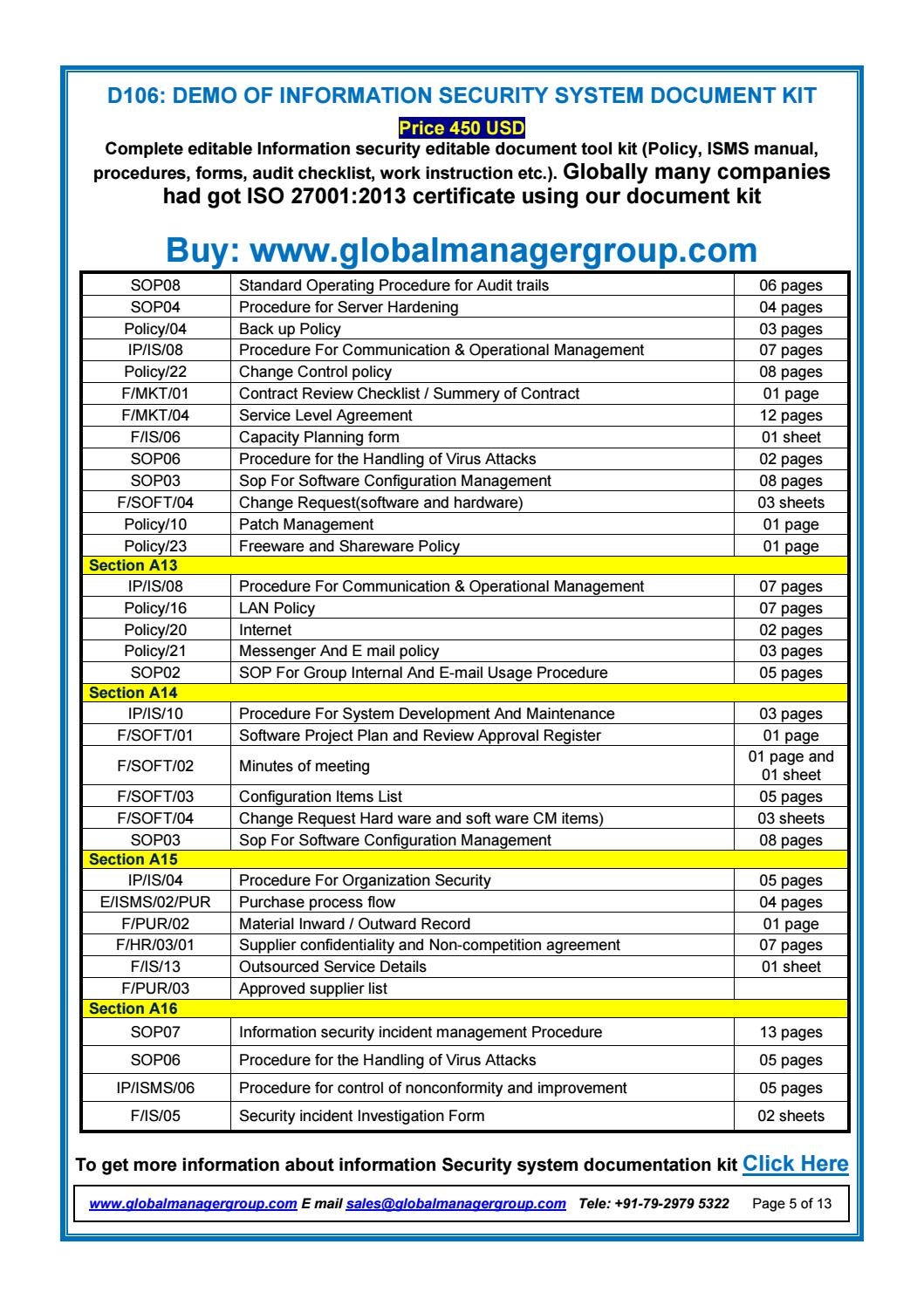 ISO 27001 Mandatory Documentation By Global Manager Group Issuu