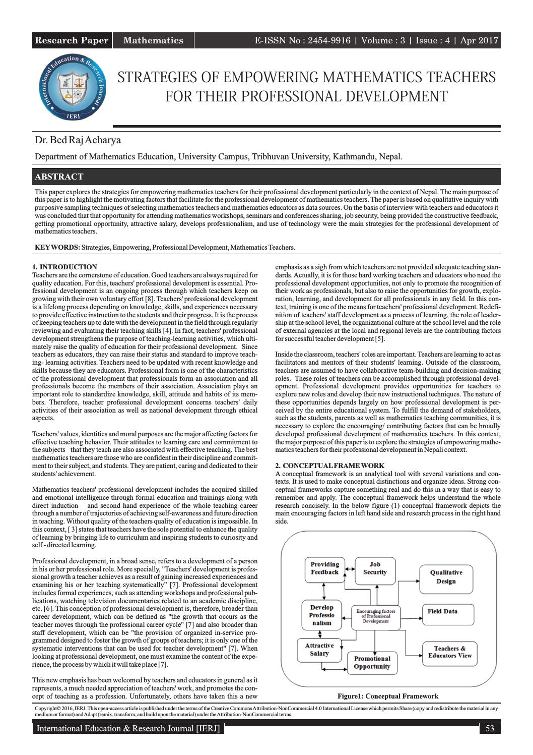 STRATEGIES OF EMPOWERING MATHEMATICS TEACHERS FOR THEIR PROFESSIONAL ...