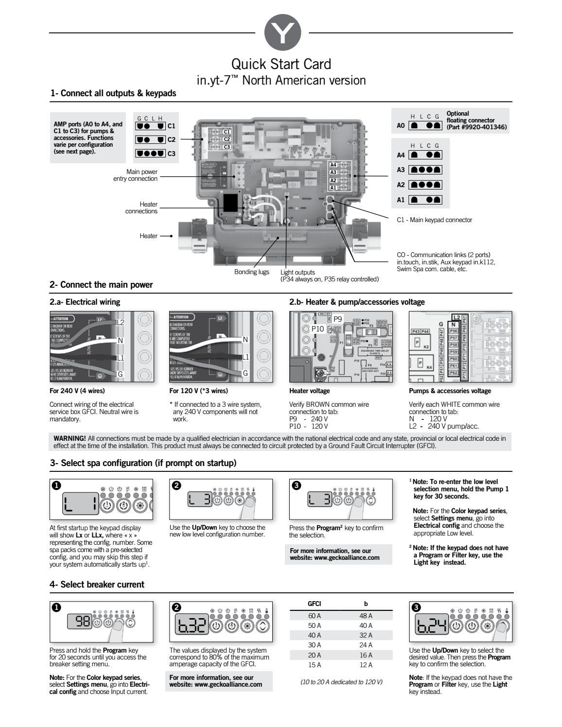 in.yt-7 control system Quick Start Card - North American version by ...