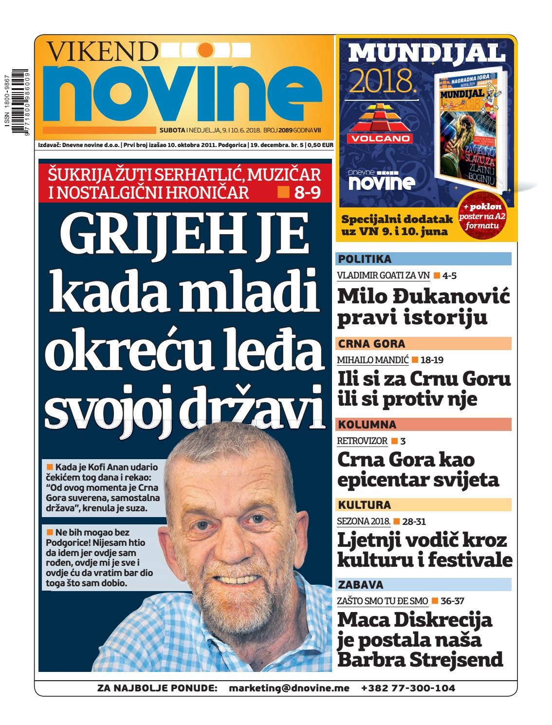 Dnevne novine 9 - 10. jun 2018. by Dnevne Novine - Issuu