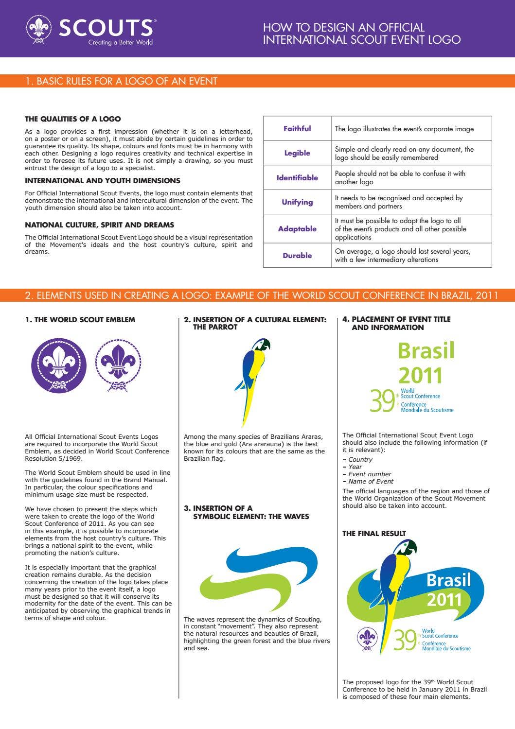 Guidelines on how to design an official and international Scout event ...