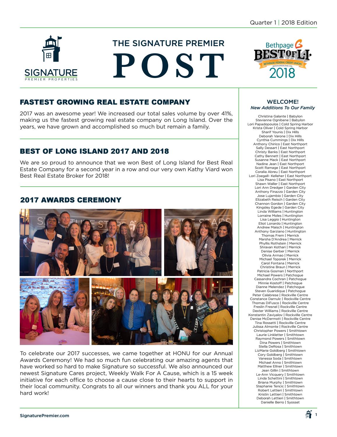 Signature Premier Post Q1 | 2018 by Signature Premier Properties - Issuu