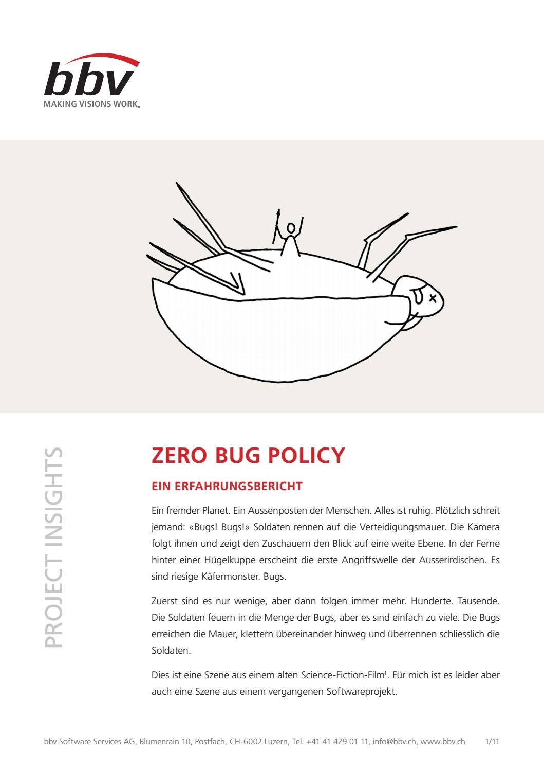 Zero bug policy d by bbv Software Services - Issuu
