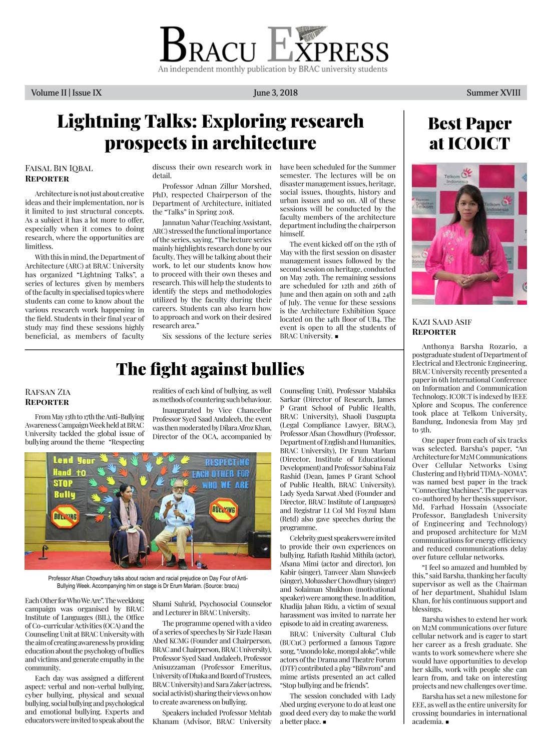 BRACU Express - Volume 2 Issue 9 by BRACU Express - Issuu