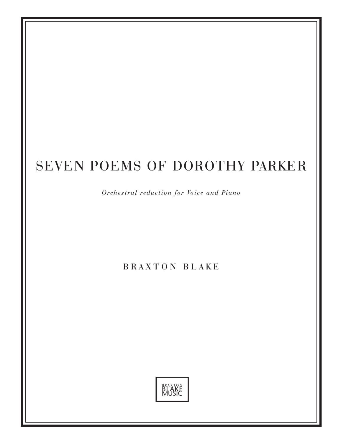 Seven Poems of Dorothy Parker by Braxton Blake Music - Issuu