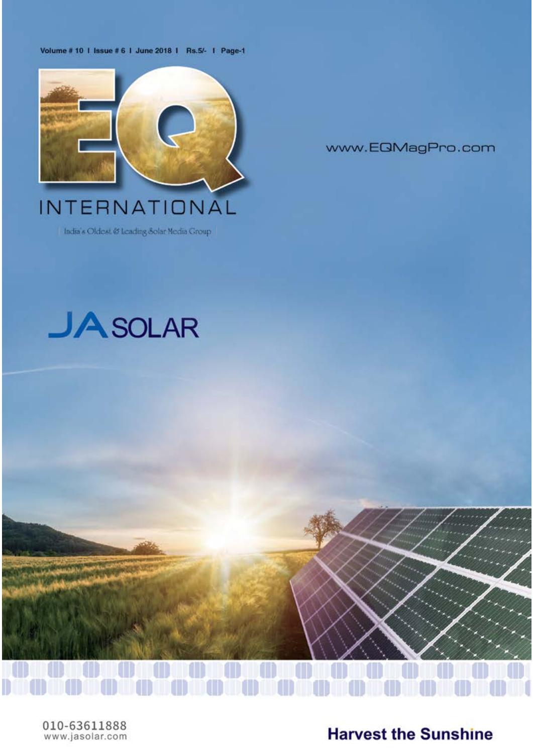 EQ Magazine June 2018 edition by EQ Int'l Solar Media Group - Issuu