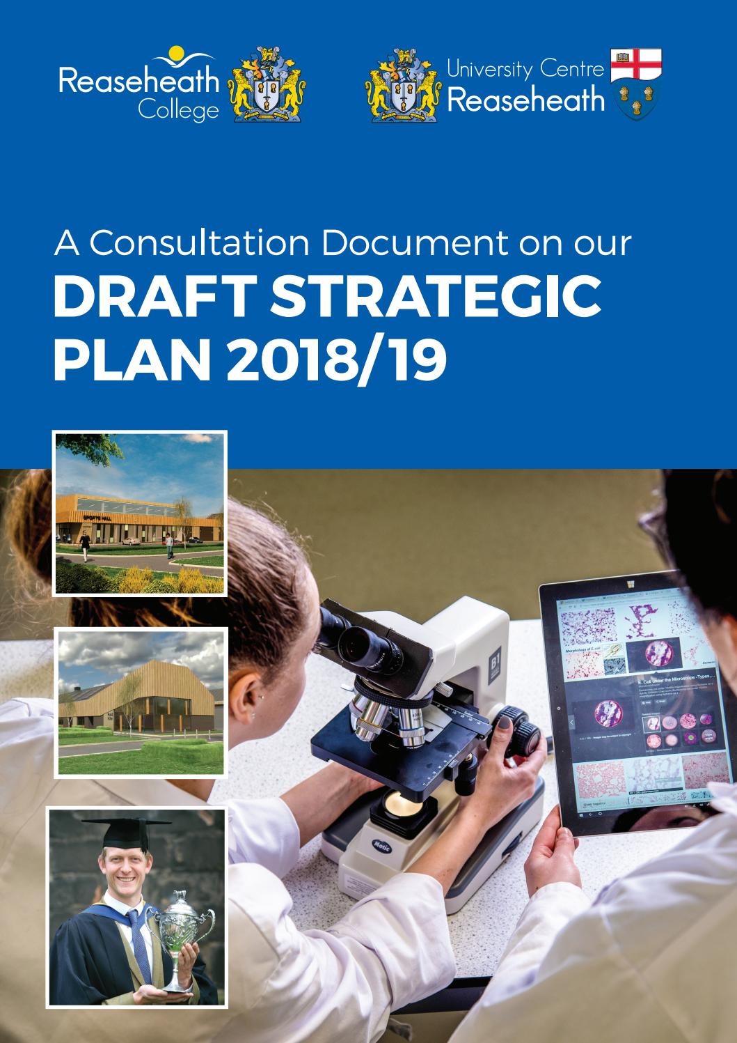 Draft Strategic Plan 2018/19 by Reaseheath College - Issuu