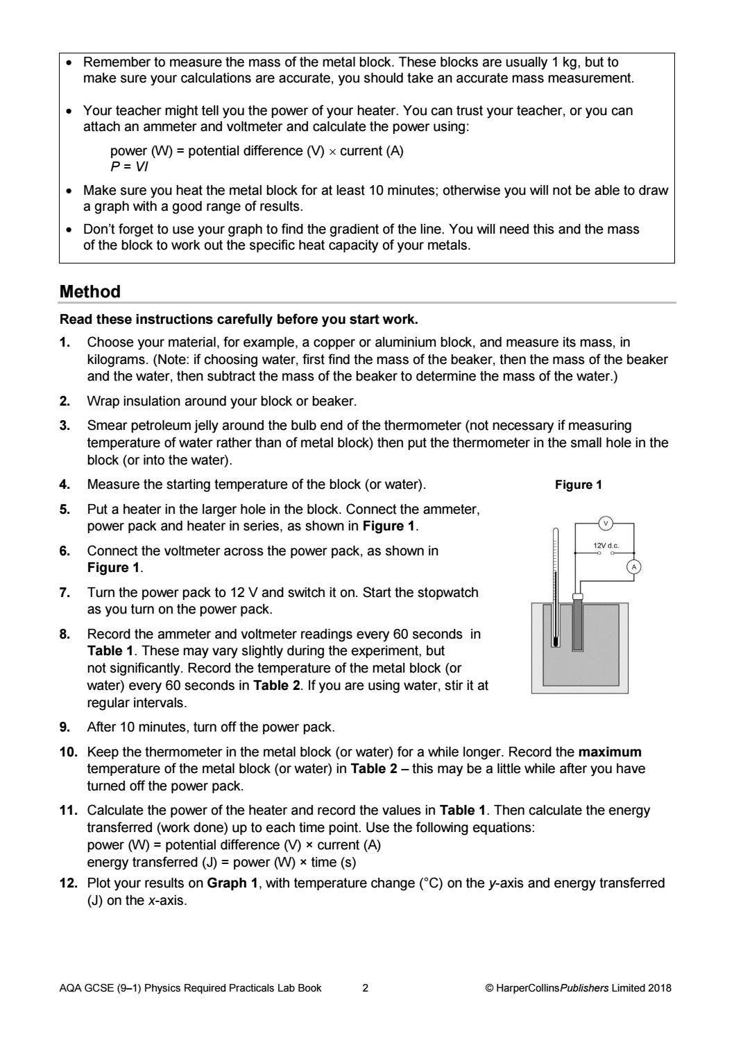 AQA GSCE Physics (9-1) Required Practicals Lab Book Sample by Collins ...