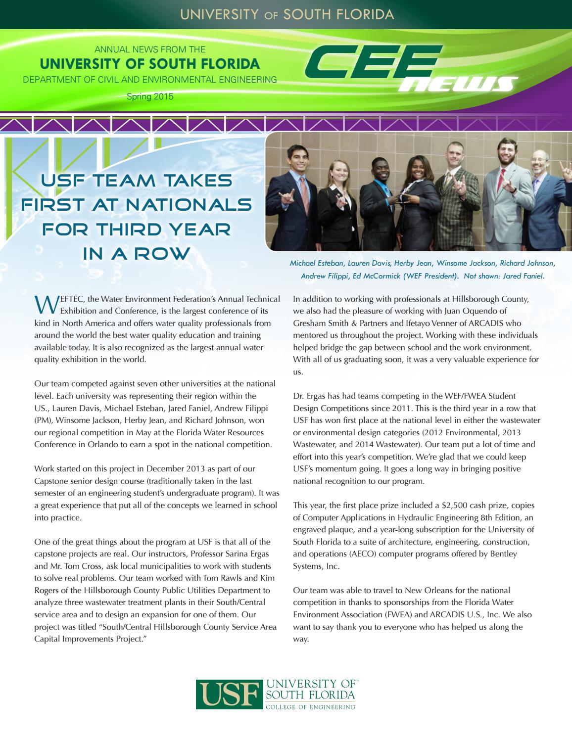 CEE News Issue 1 by USF Engineering - Issuu