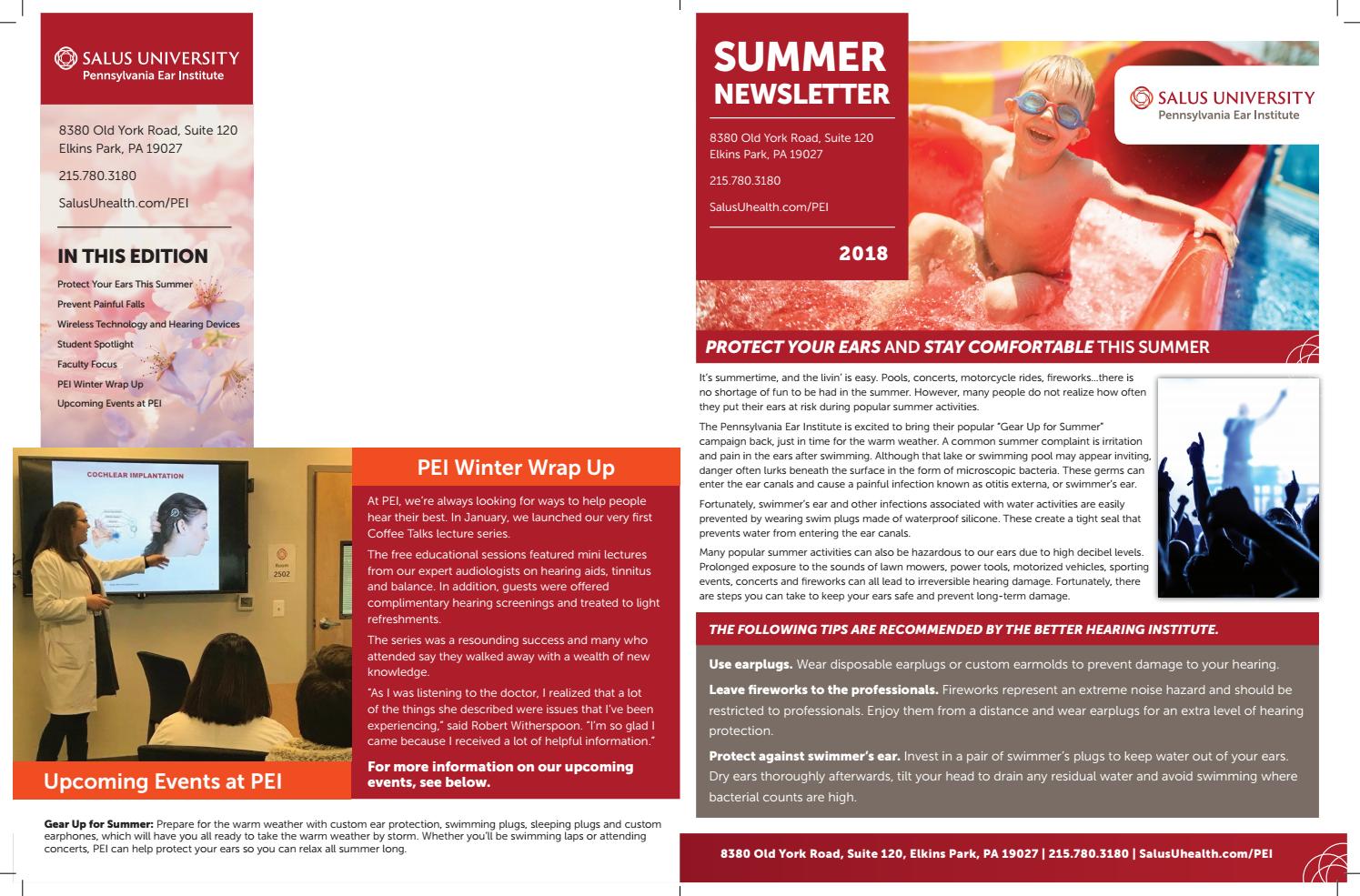 PEI Newsletter Summer 2018 by Salus University - Issuu