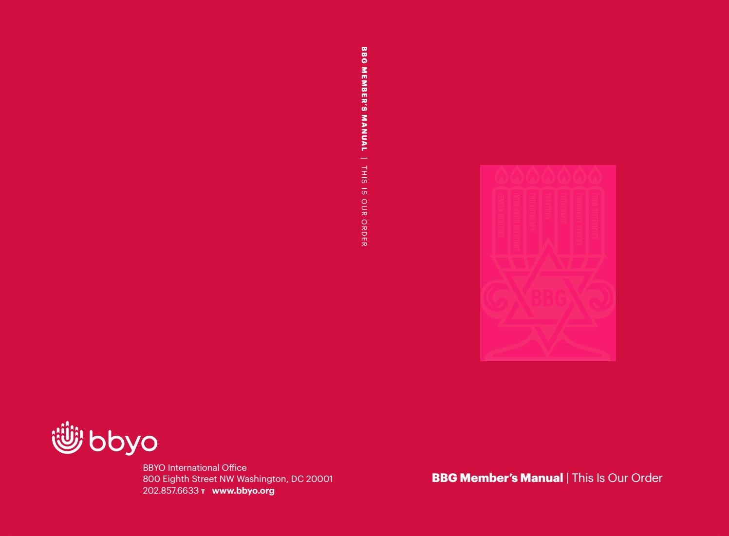 BBG Red Book This Is Our Order By BBYO Issuu
