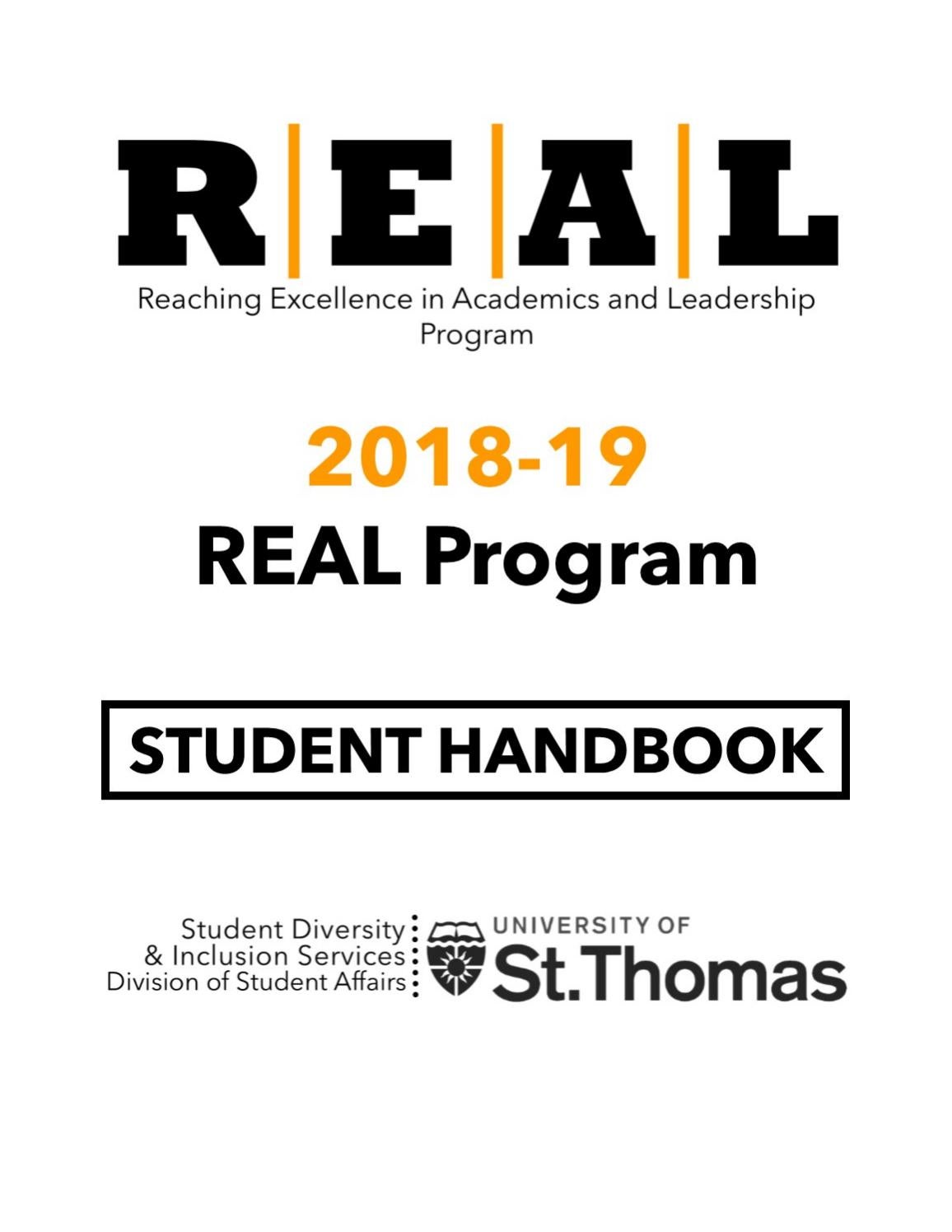 2018 REAL Program Student Handbook by Student Diversity & Inclusion ...