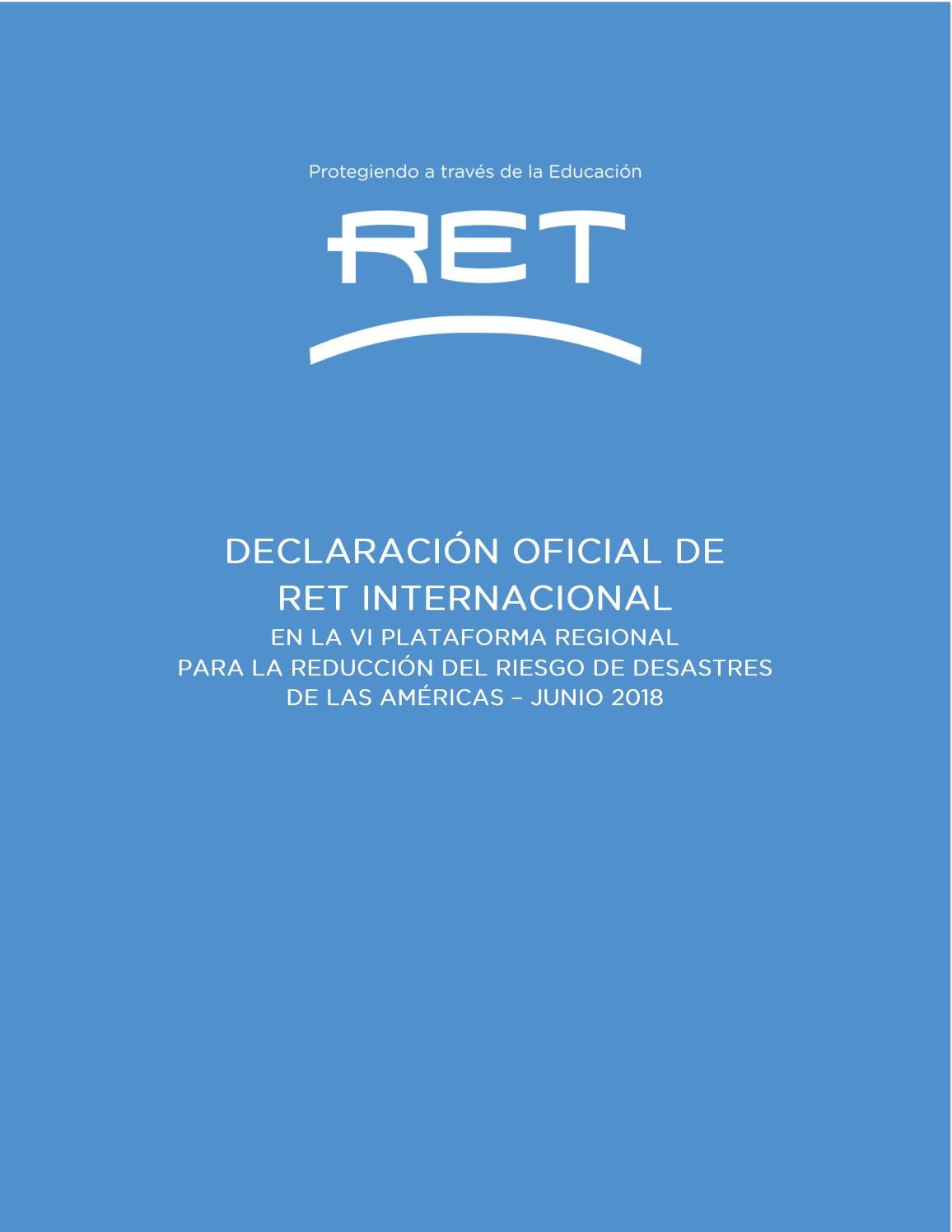 Declaracion RET International - Plataforma Regional RRD 2018 by RET ...