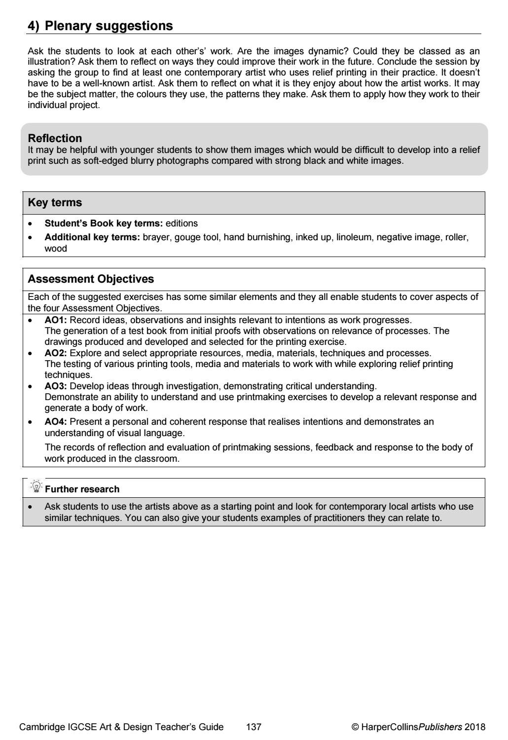 Cambridge IGCSE® Art and Design Teacher’s Guide Preview by Collins - Issuu