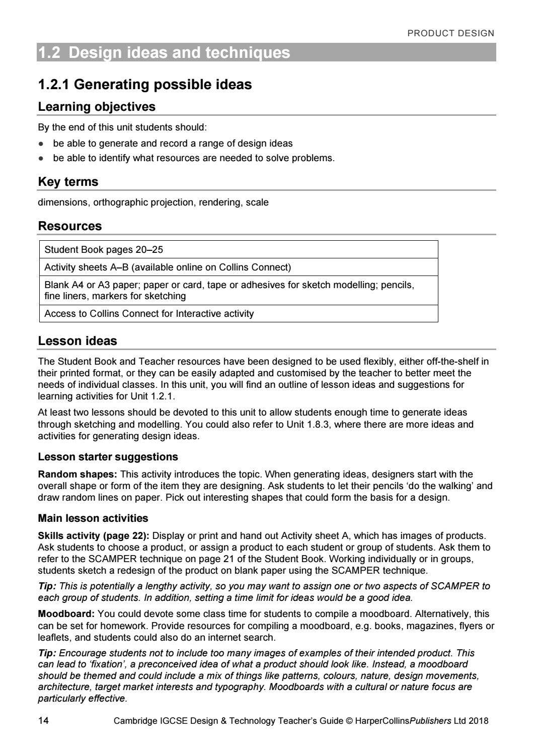 Cambridge IGCSE® Design and Technology Teacher’s Guide Preview by ...