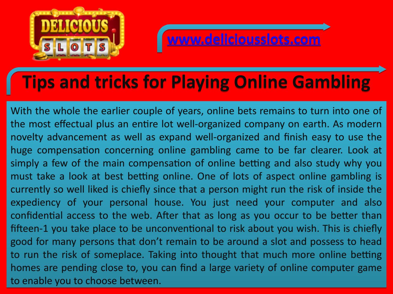 Tips and tricks For Playing Online Gambling by Summay Sanga - Issuu