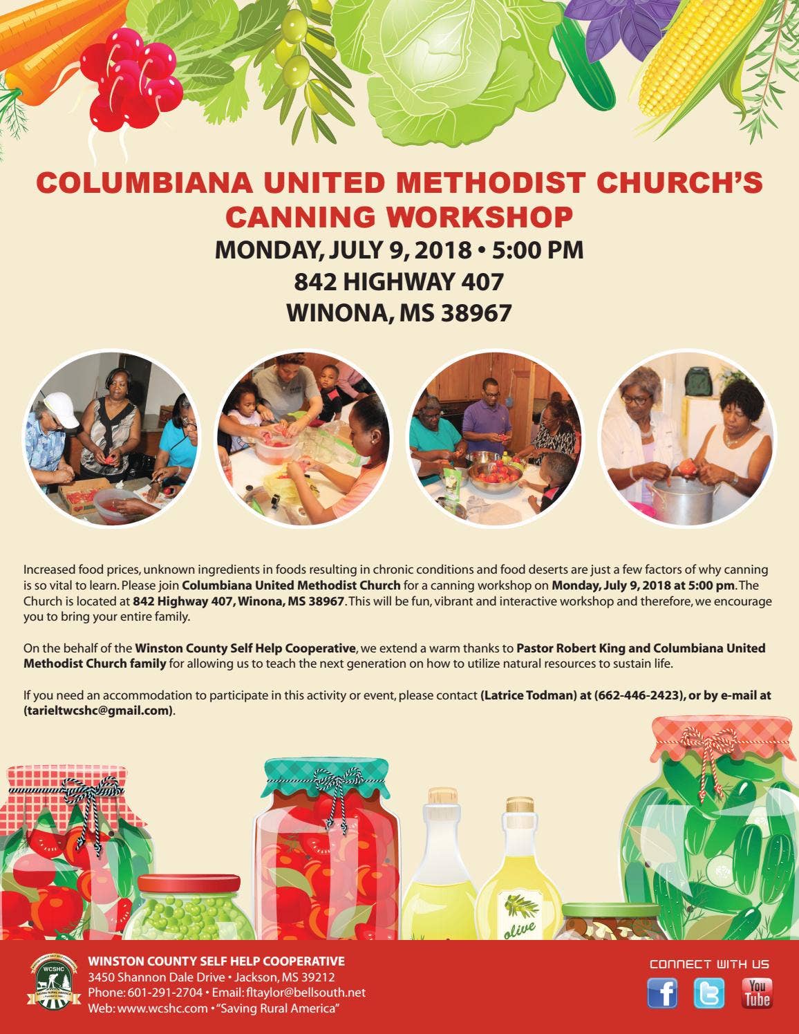 Columbiana United Methodist Church's Canning Workshop Flyer by Frank ...