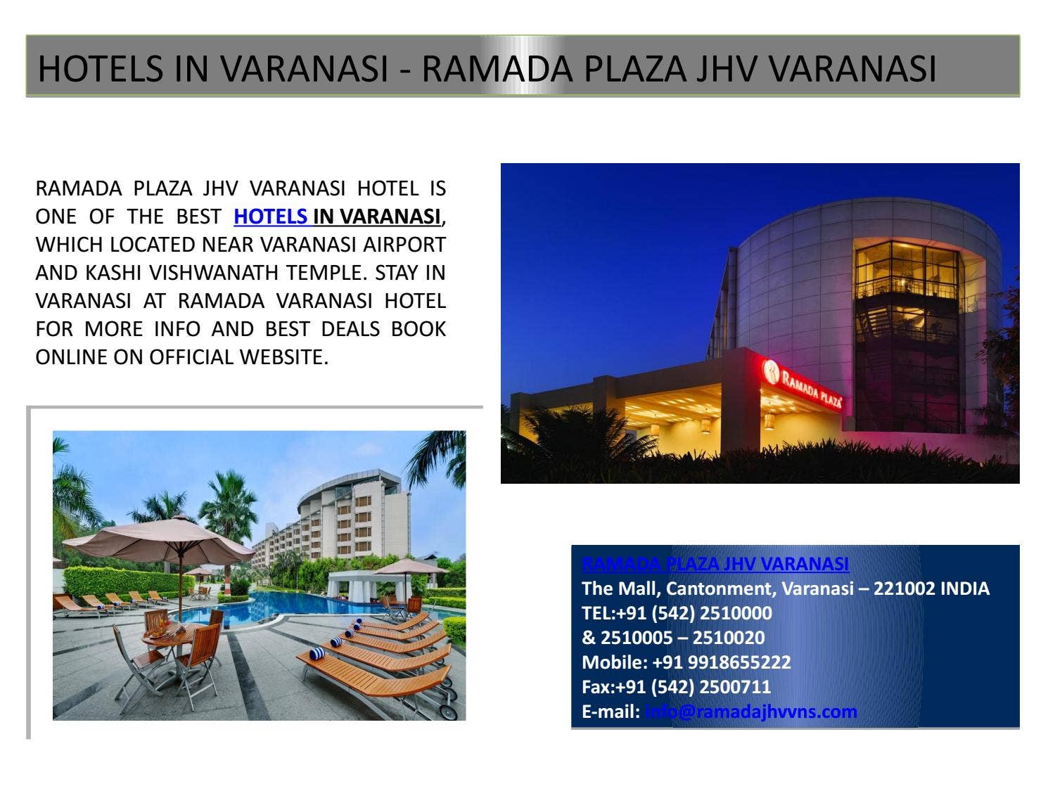 Ramada Plaza JHV Varanasi by Sonu K - Issuu