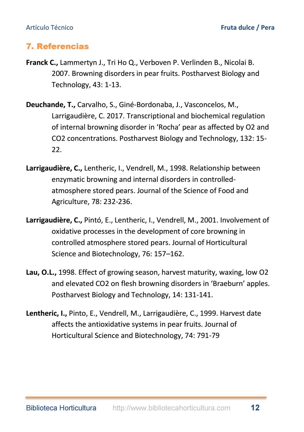 El corazón pardo en pera: conocimientos actuales y sistemas de ...