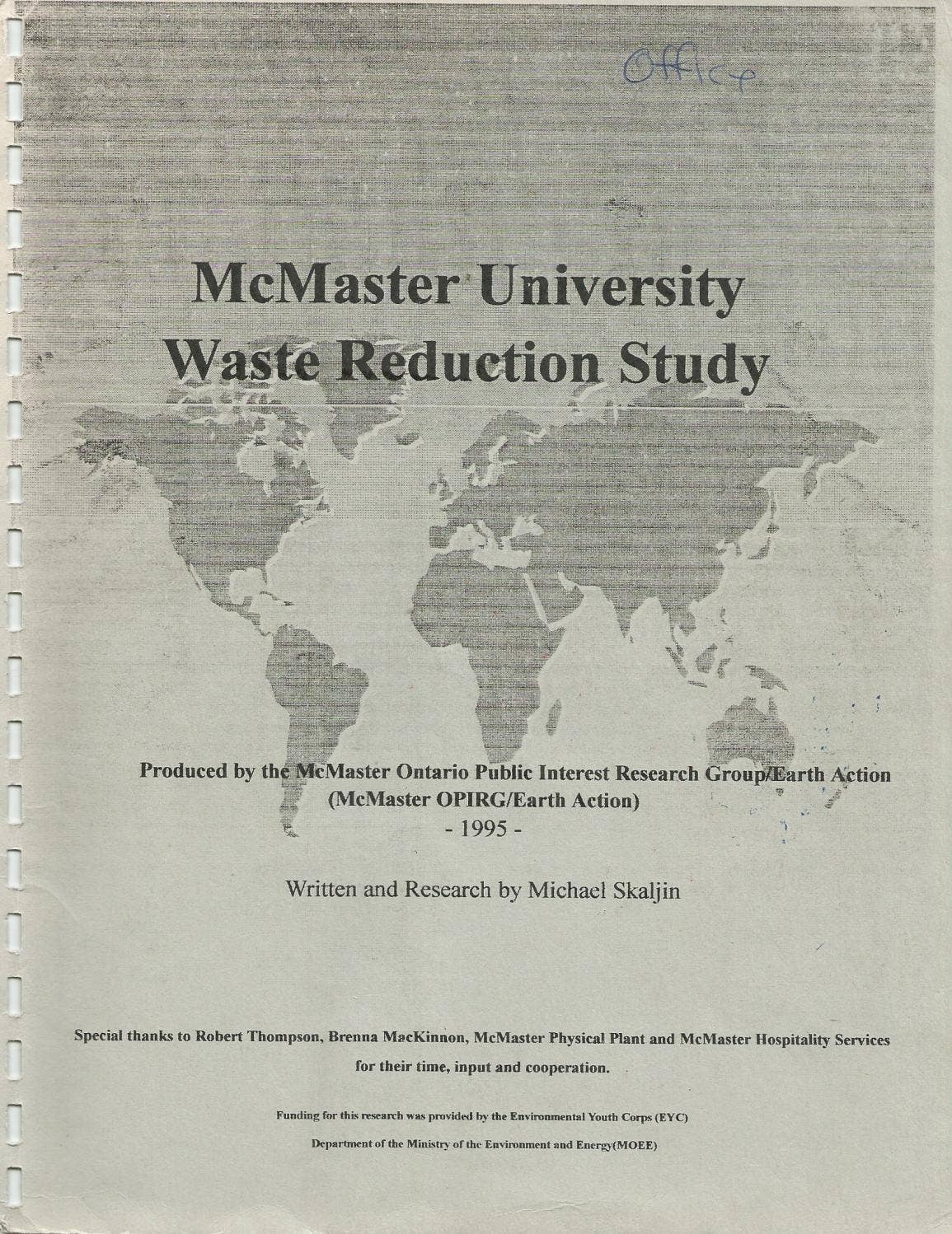 1995 McMaster University Waste Audit by Randy Kay - Issuu