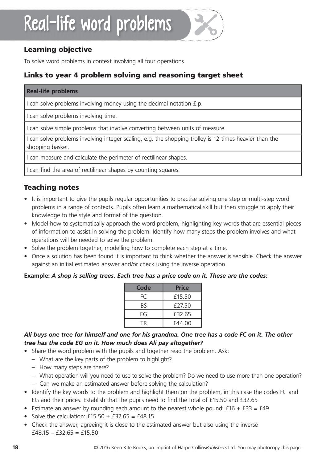 Year 4 Everyday Problem Solving and Reasoning by Collins - Issuu