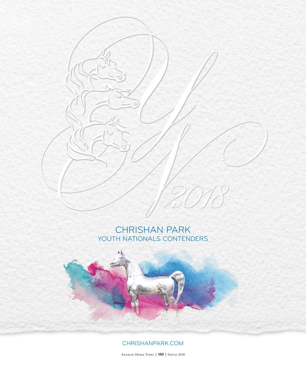 Chrishan Park Youth 2018, published in Arabian Horse Times by Arabian ...
