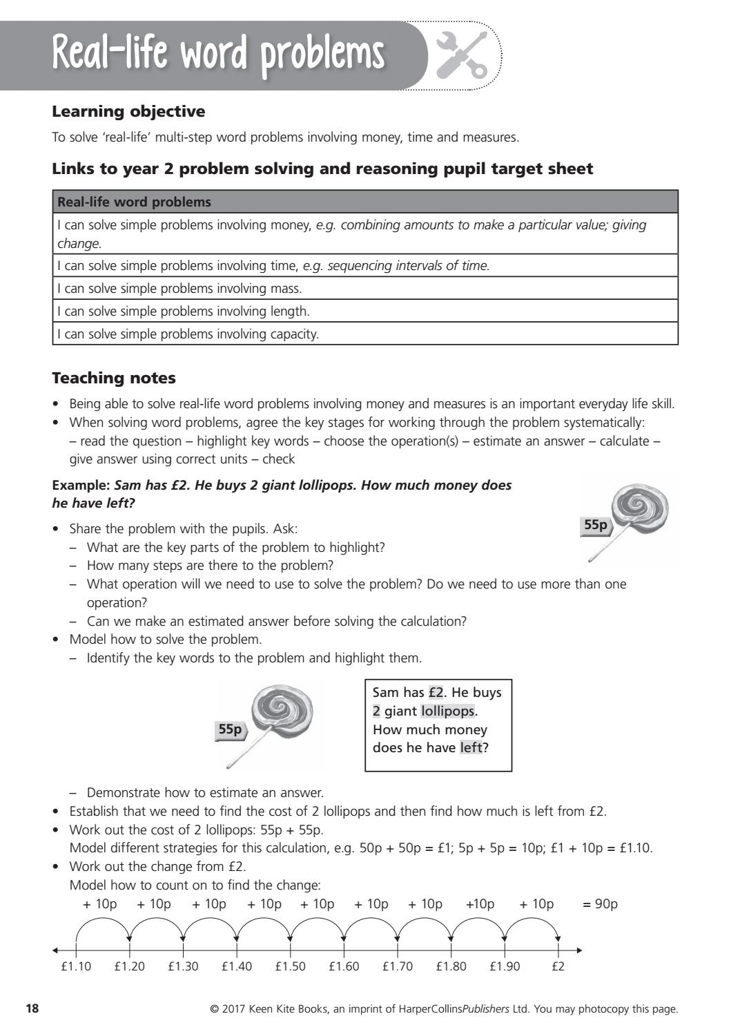 Everyday Problem Solving and Reasoning - Year 2 Everyday Problem ...