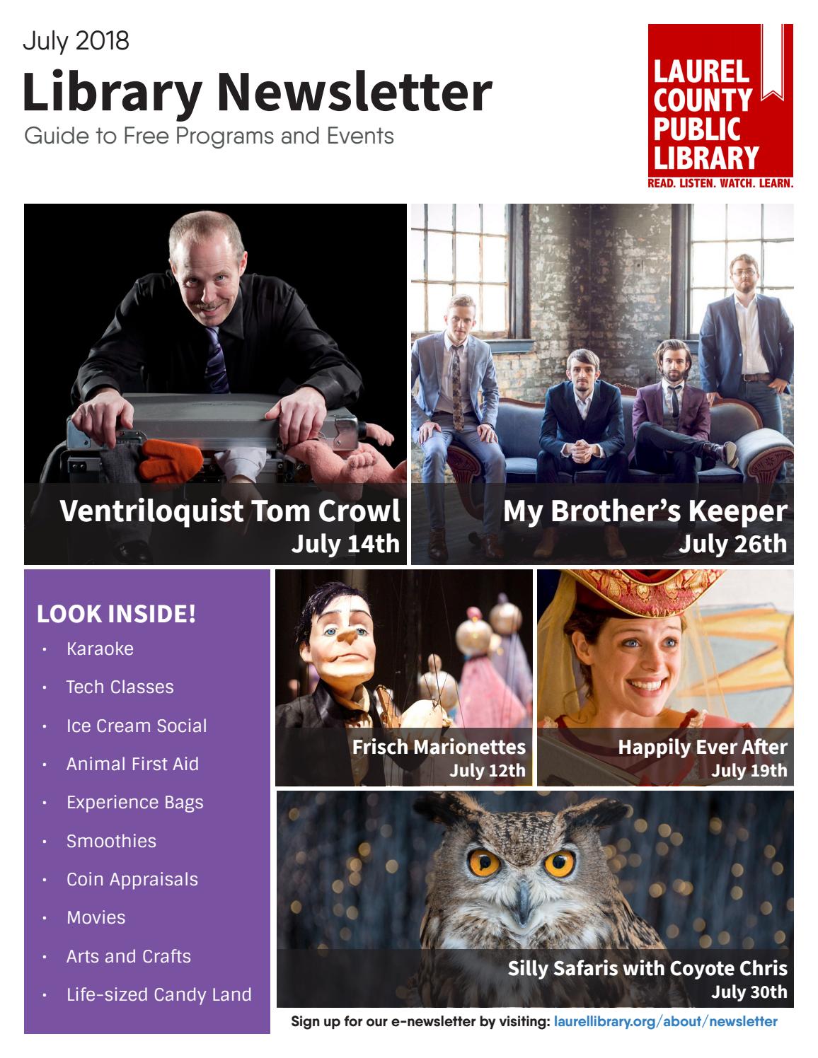 July 2018 - Event Newsletter by Laurel County Public Library - Issuu