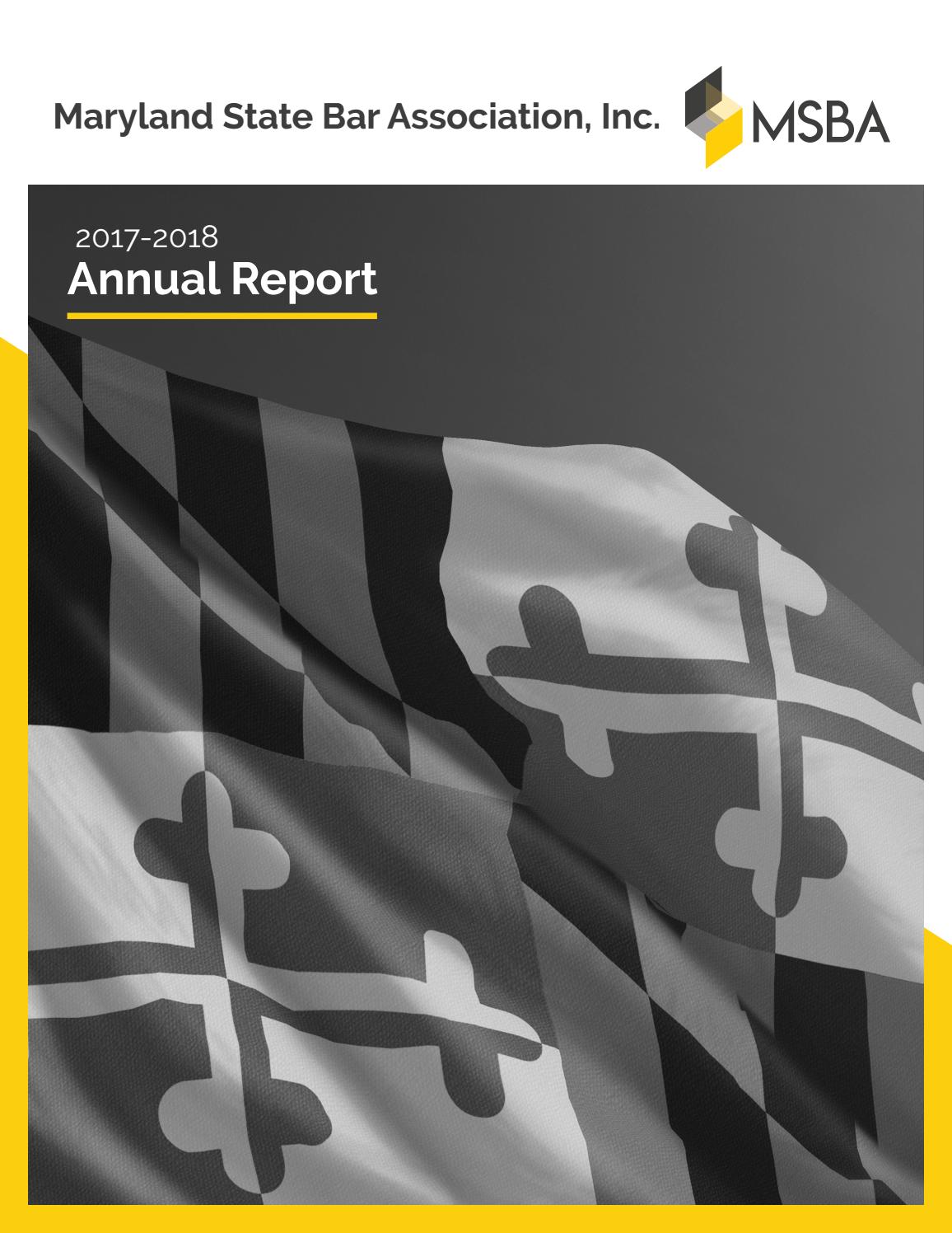 MSBA 2017-2018 Annual Report by Maryland State Bar Association - Issuu
