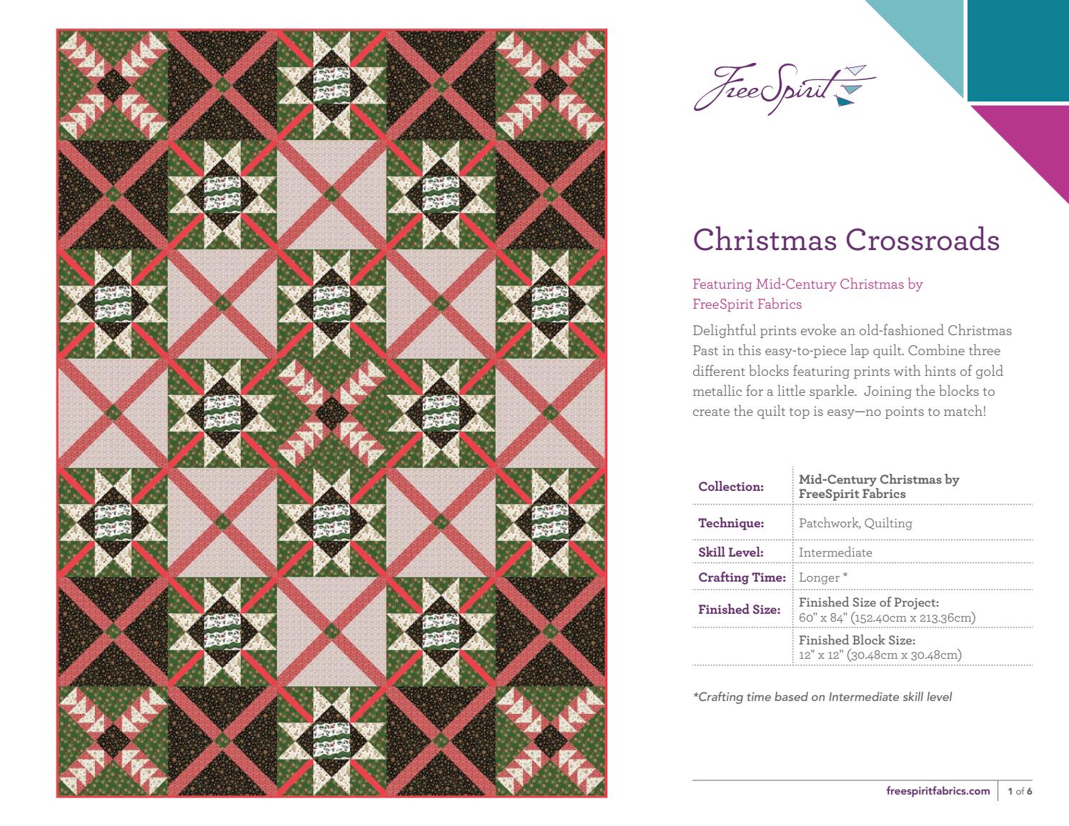 Christmas Crossroads Quilt Pattern by FreeSpirit Fabrics - Issuu