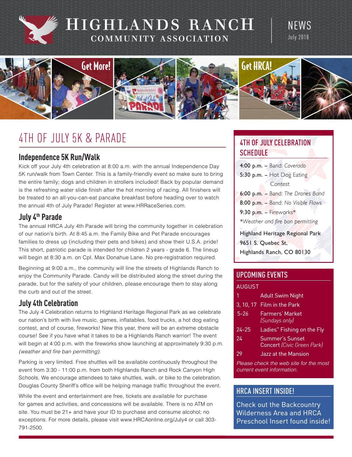 July HRCA newsletter 2018 by Highlands Ranch Community Association ...