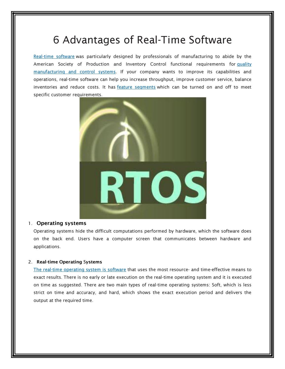 Advantages Of Real Time Software by IntervalZero - Issuu