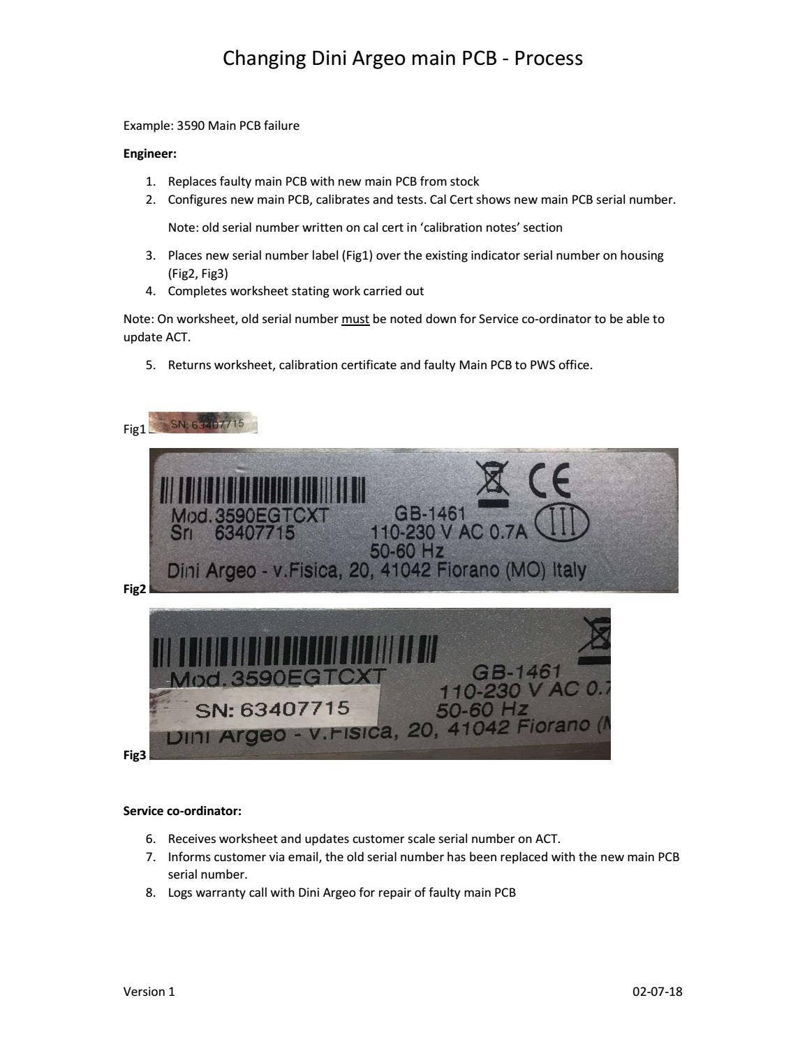 Process changing dini argeo main pcbs serial numbers v 1 by ...
