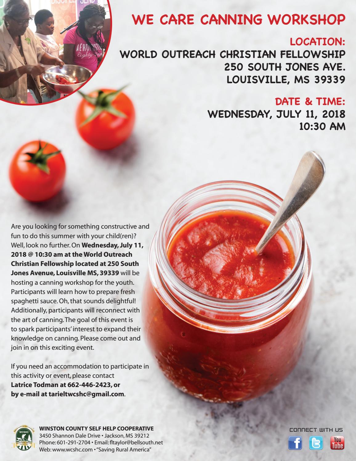 WE CARE Canning Workshop Flyer by Frank Taylor - Issuu