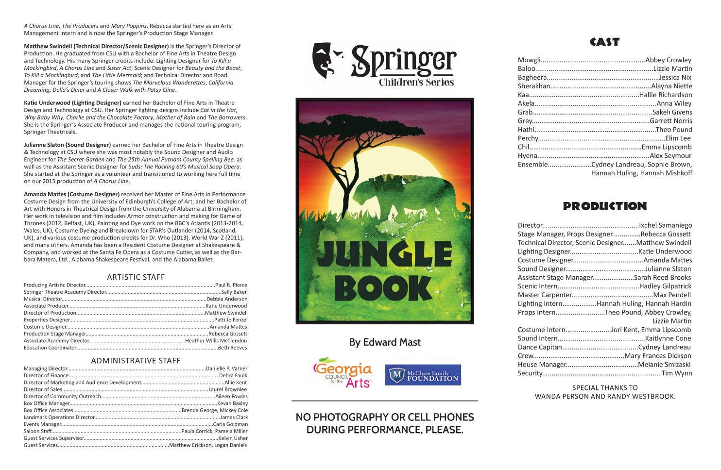 Jungle book playbill 1 by Springer Opera House - Issuu