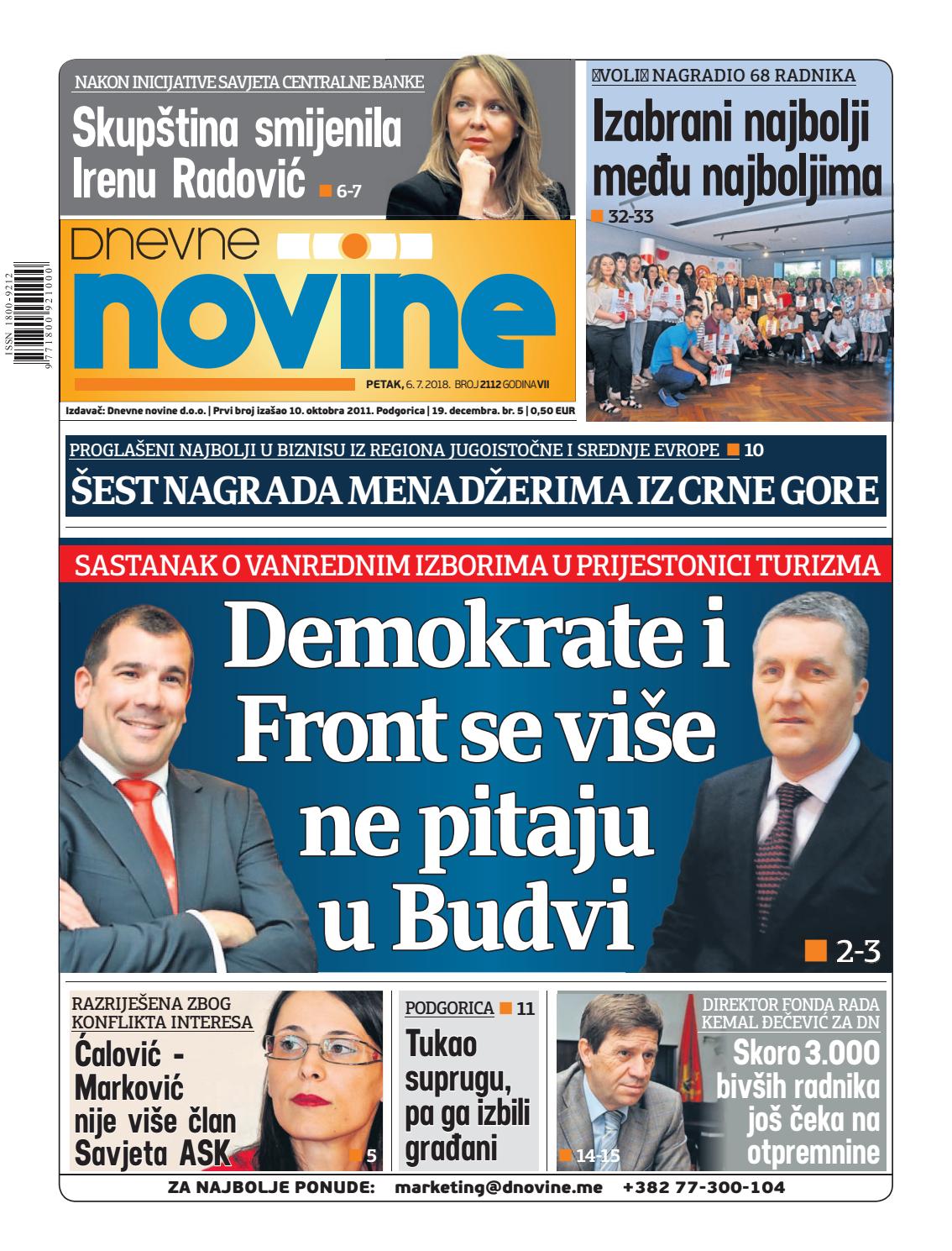 Dnevne novine 6. jul 2018. by Dnevne Novine - Issuu