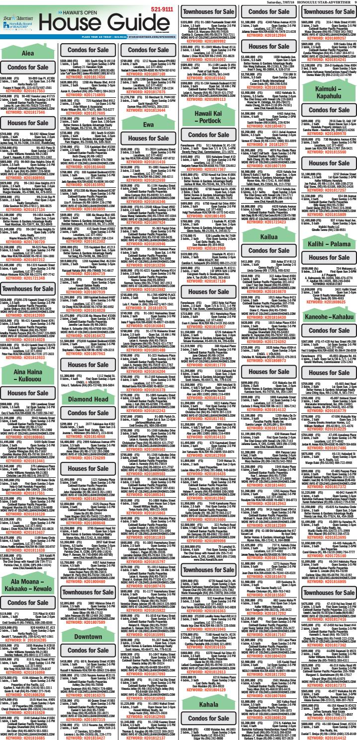 Open house guide 070818 by Oahu Publications, Inc - Issuu