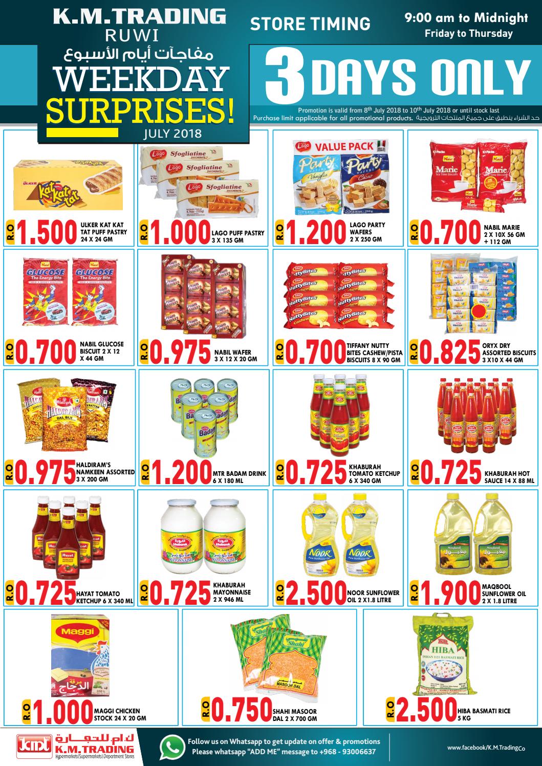 K.M.TRADING WEEKDAY DELIGHTS - EXCLUSIVE IN RUWI BRANCH,SULTANATE OF ...
