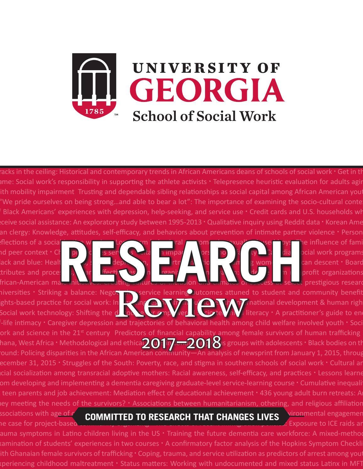 UGA SSW 2017-2018 Research Review by University of Georgia School of ...