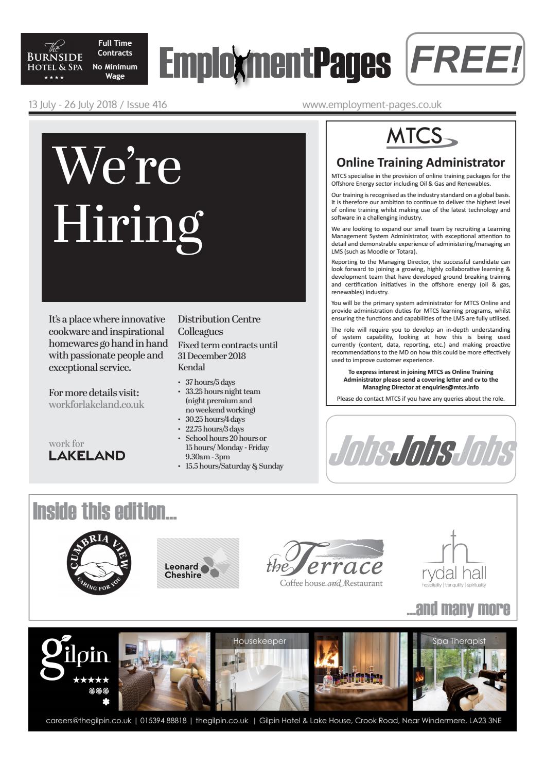 Employment Pages 13 July 2018 by Employment Pages - Issuu