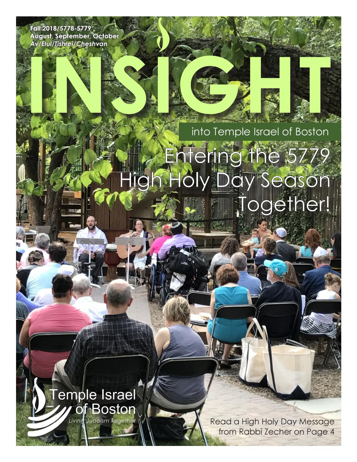 Insight, Fall 2018 by Temple Israel of Boston - Issuu