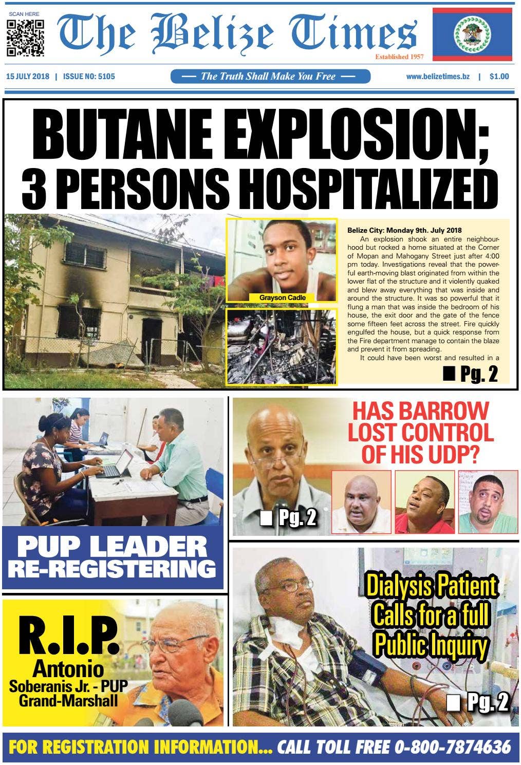 Belize Times July 15th, 2018- Butane Explosion by Belize Times Press ...